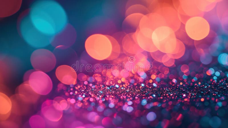 A Close Up of a Blurry Image with Lots of Lights, AI Stock Illustration ...