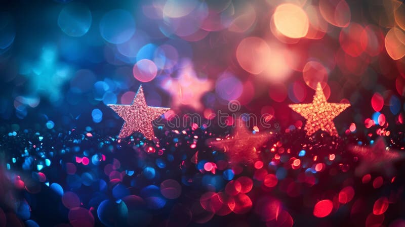 A Close Up of a Blurry Image with Stars and Lights, AI Stock ...