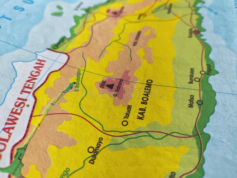 Boalemo Regency Map and Major Cities Around it on Physical Map Stock ...