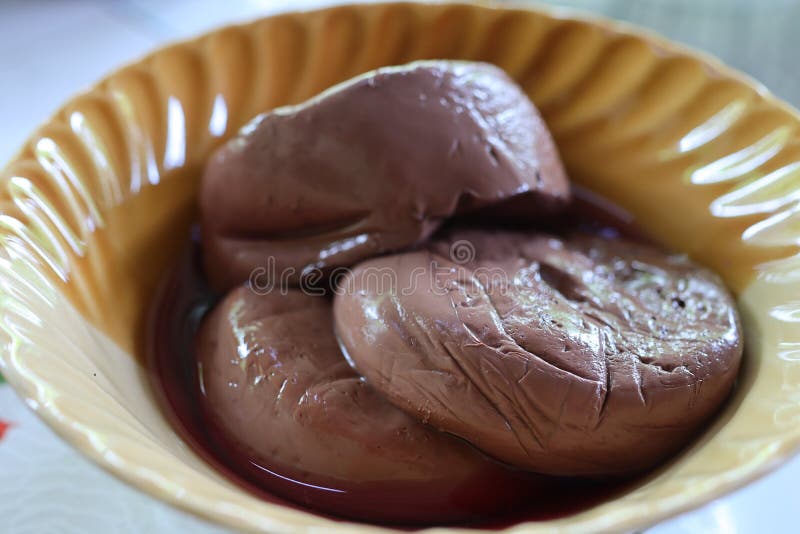 Close-up of Boiled Chicken Blood for Asian Cuisine Stock Photo - Image ...