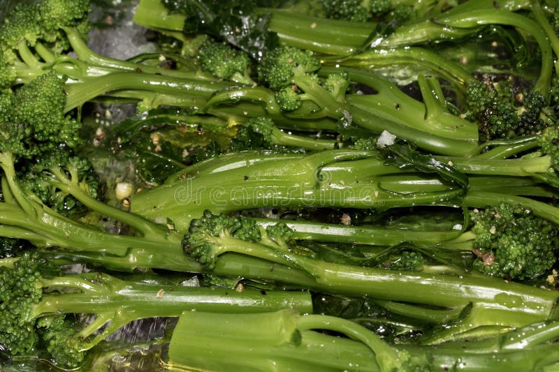 Close Up of Boiled and Roasted Broccoli Vegetable Ready for Dinner ...
