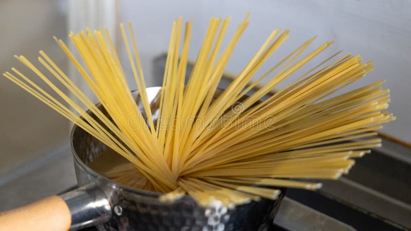Close-up of Boiling Pasta in the Kitchen, Cooking Process Stock Photo ...