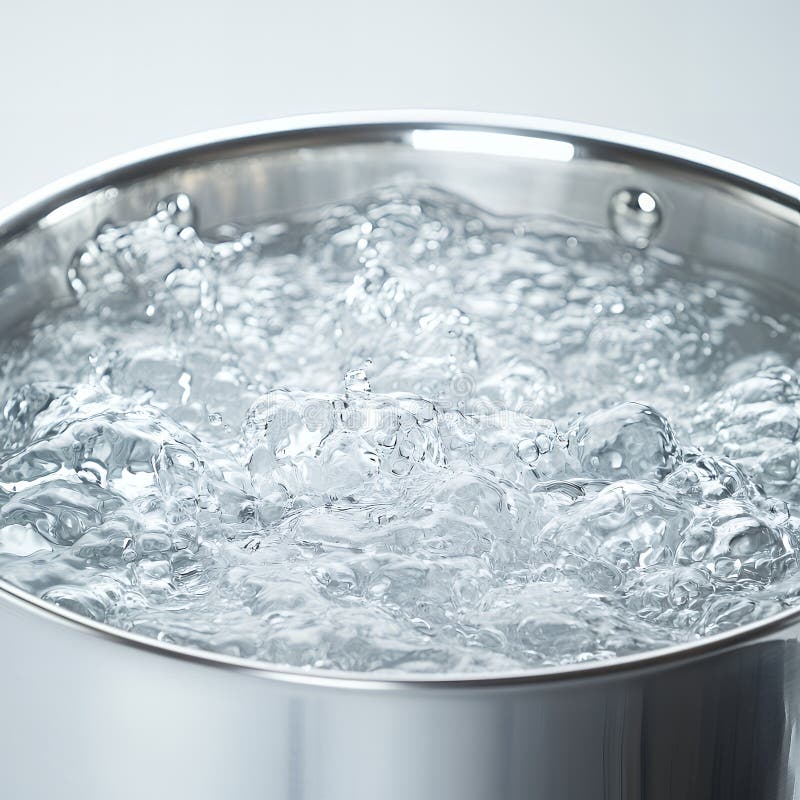 Closeup of Boiling Water in a Pot Stock Illustration - Illustration of ...