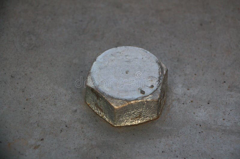 Close-up of a Bolt and Nut on a Metal Surface. Stock Image - Image of ...