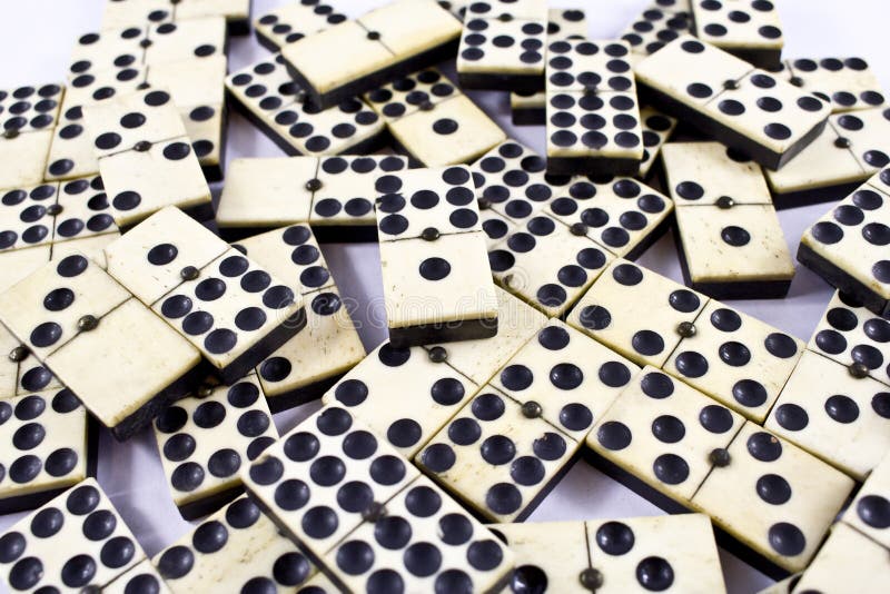 Close Up of Bone and Ivory Dominos Stock Photo - Image of domino, black ...