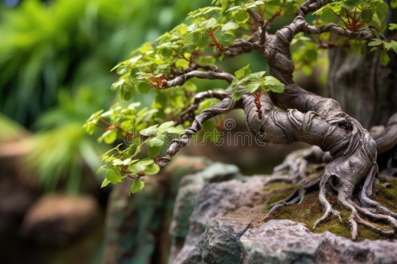Close-up of a Bonsai Tree with Freshly Cut Branches Stock Image - Image ...