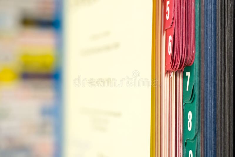 Close-up of Book with Colored Tabs Stock Photo - Image of stationery ...