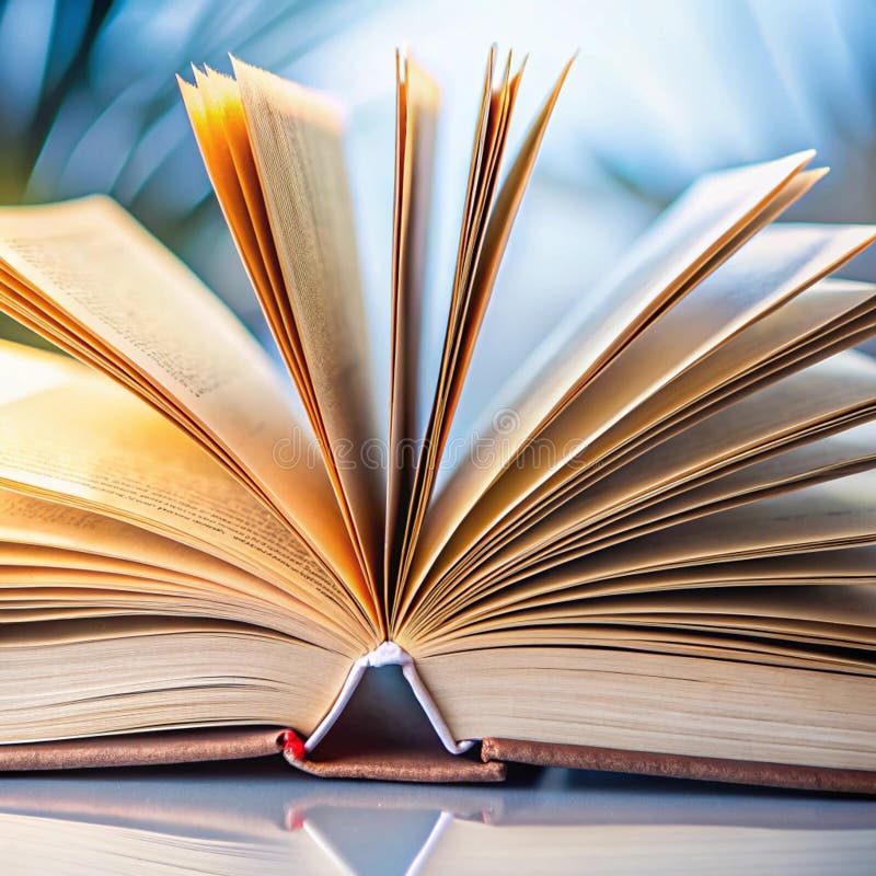 Close-Up of Book Pages on Light Background Stock Illustration ...