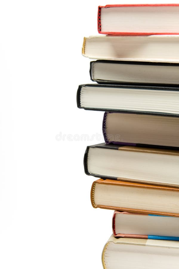 Stack of Books on White Background. Stock Image - Image of knowledge ...
