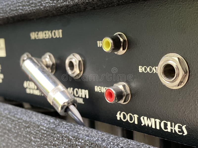 Close-up the Boost Input Jack of a Back Control Panel Electric Guitar ...