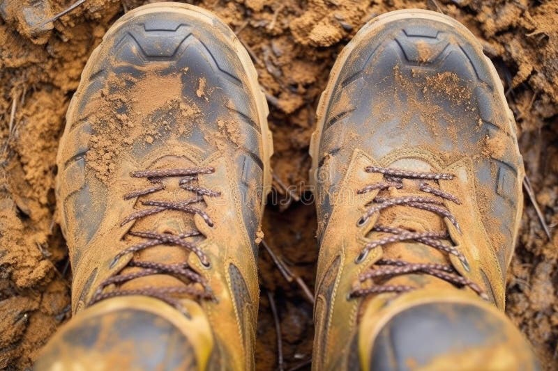 Close-up of Boot Soles Covered with Mud Stock Photo - Image of outdoor ...