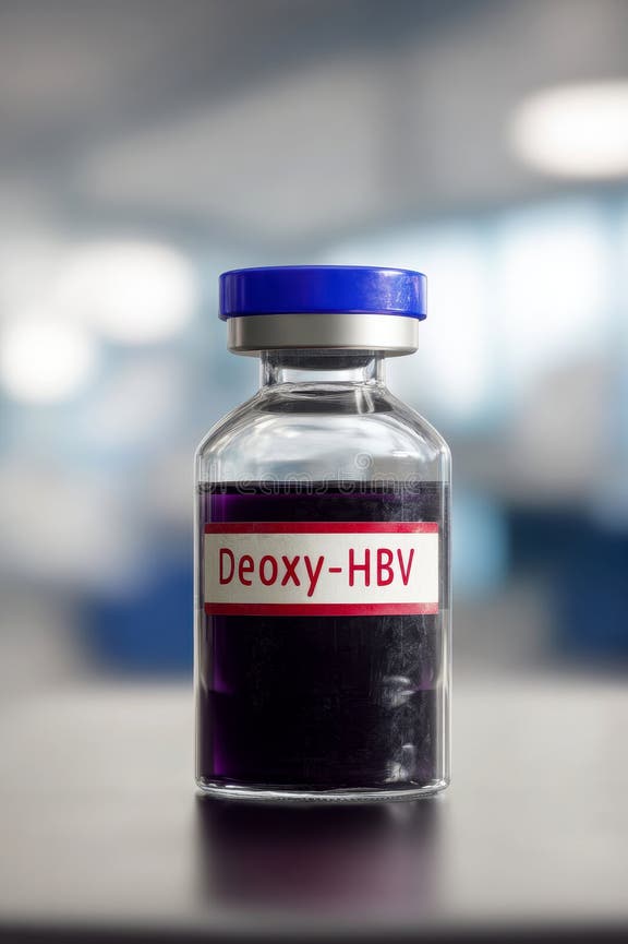 Close-up of Bottle Containing Deoxy-HbV Developed Artificial Blood ...