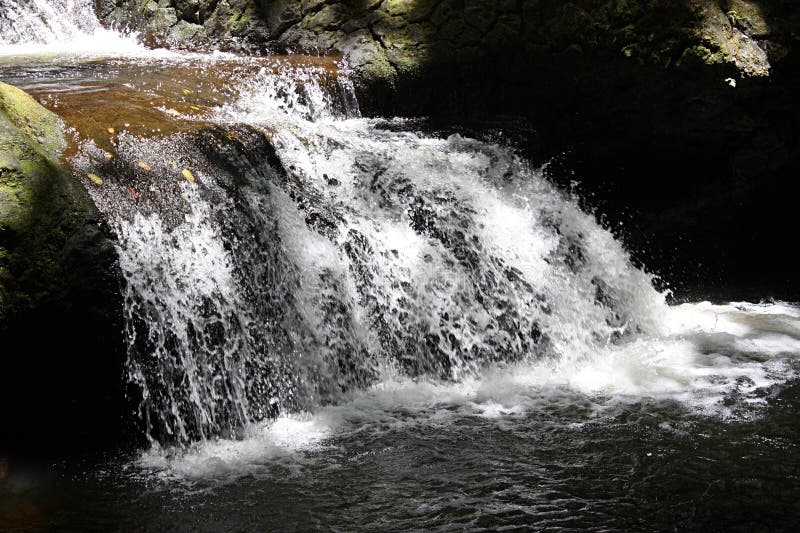 Close Up of the Bottom of a Multi Level Waterfall in Hawaii Stock Image ...