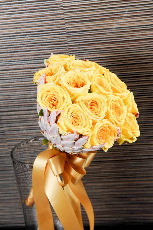 Bouquet of Yellow Rose Flower Stock Photo - Image of floral, fresh ...