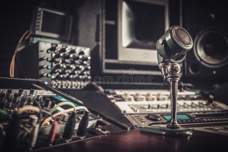 Close-up of Recording Studio Control Desk. Stock Photo - Image of ...
