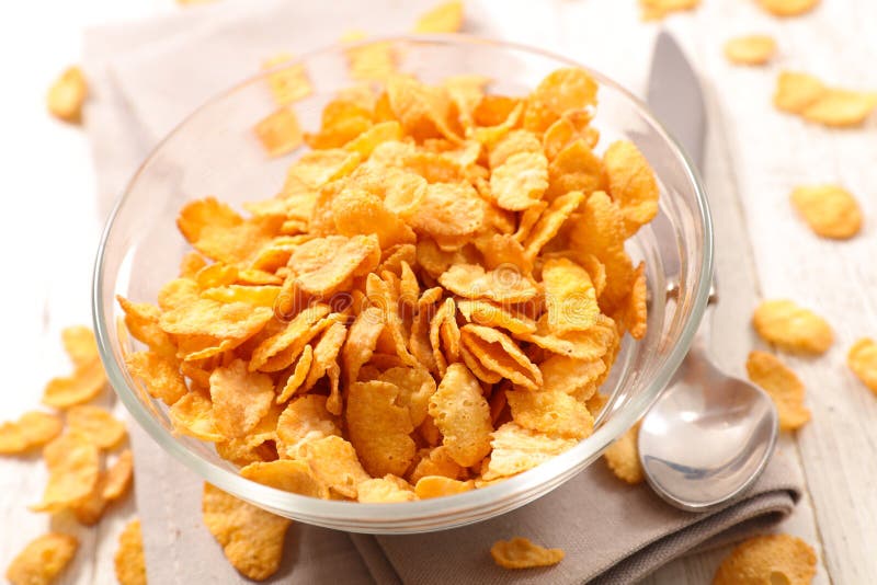 Bowl of cornflakes stock photo. Image of corn, food - 126521998