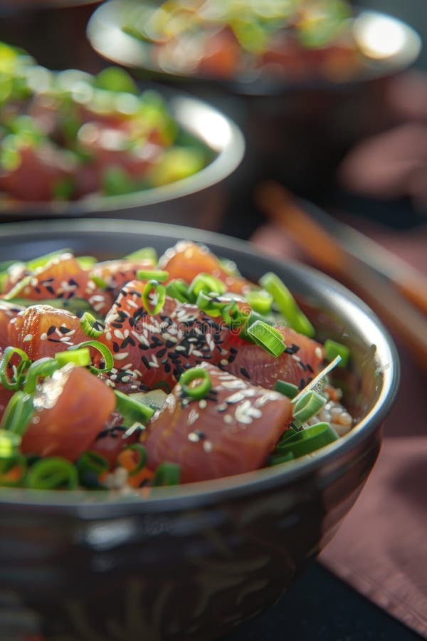 Close Up of a Bowl of Food on a Table, Suitable for Food Blogs or ...