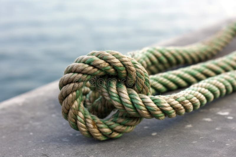 Close-up of a Bowline Knot on a Mooring Rope Stock Illustration ...