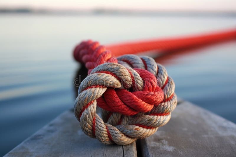 Close-up of a Bowline Knot on a Mooring Rope Stock Illustration ...