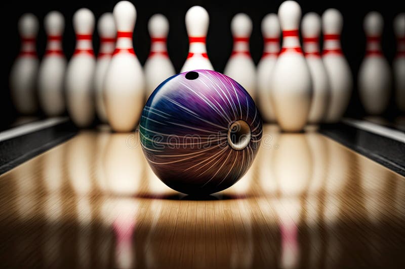 Close-up of a Bowling Ball Rolling Down the Lane, Ready To Strike Stock ... Close-up of a Bowling Ball Rolling Down the Lane, Ready To Strike Stock ...