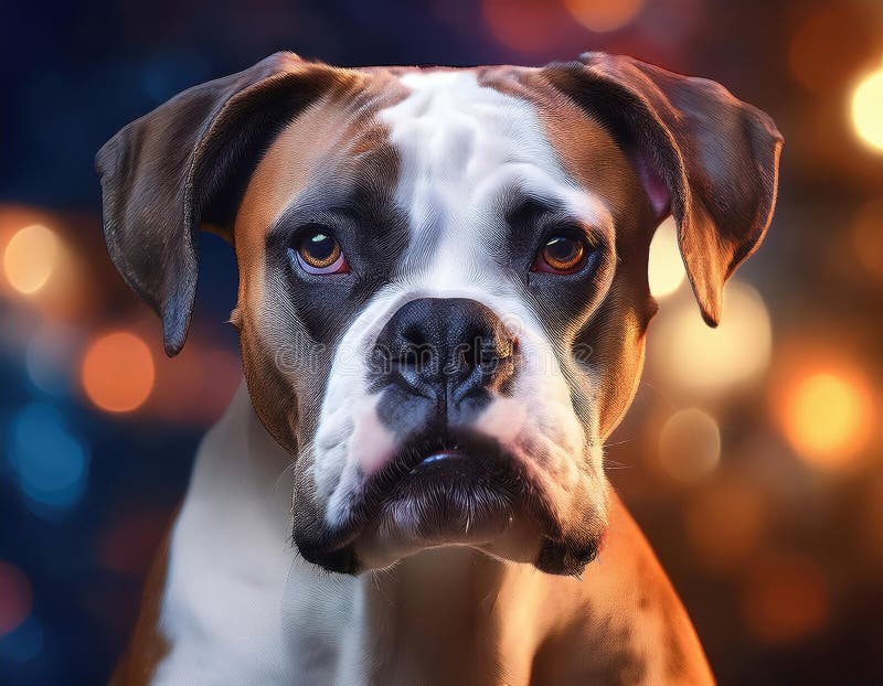 Close Up of a Boxer Dog stock illustration. Illustration of soulful ...
