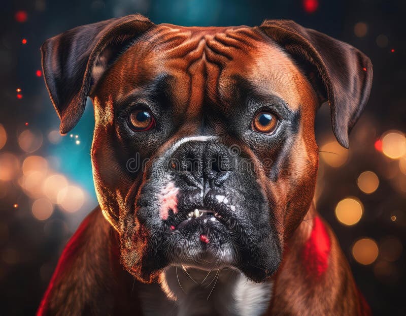 Close Up of a Boxer Dog stock illustration. Illustration of determined ...