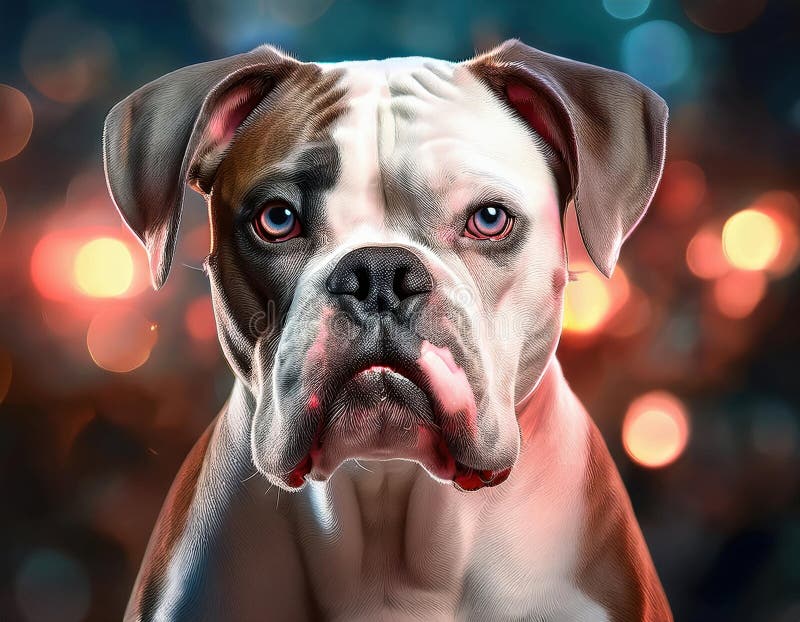 Close Up of a Boxer Dog stock illustration. Illustration of alert ...