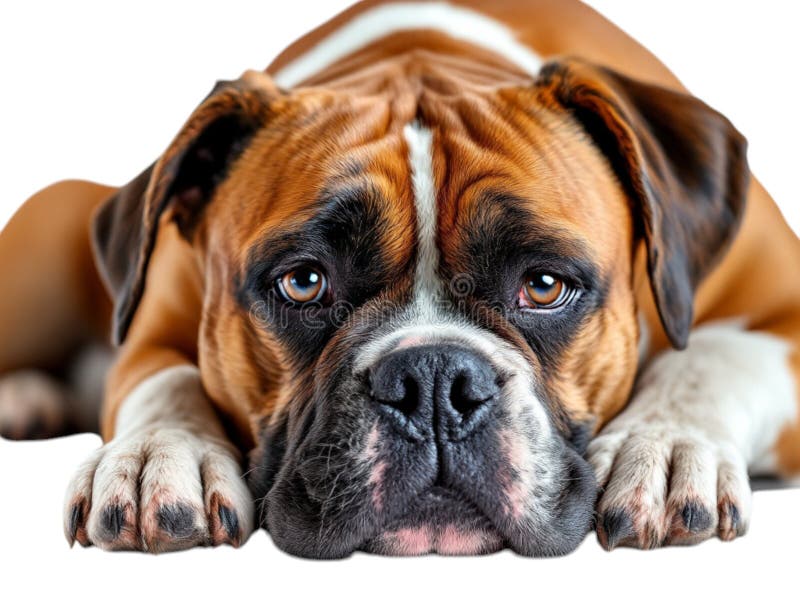 Close-up of a Boxer Dog, Laying Down, Expressing a Peaceful Mood Stock ...
