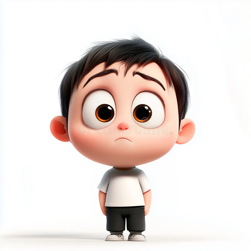 Close-up of a Boy with a Guilty Expression on His Face. Generated by ...