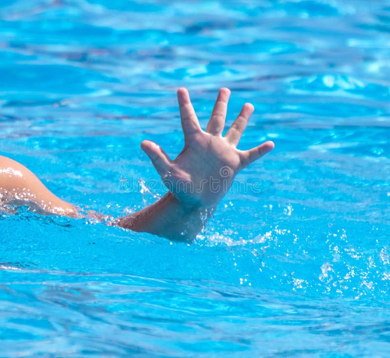 Close Up of Boys Hand in Swimming Pool Stock Image - Image of water ...