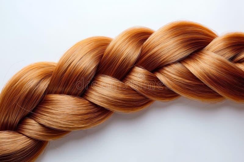 A Close Up of a Braid of Hair on a White Surface Stock Photo - Image of ...