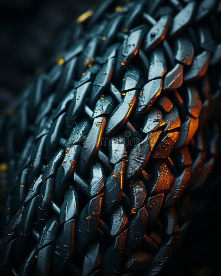 A Close Up of a Braid of Metal Stock Illustration - Illustration of ...