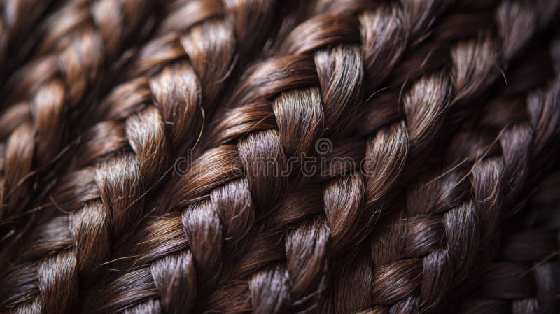 Close-up of a Braided Brown Hair Texture Stock Illustration ...