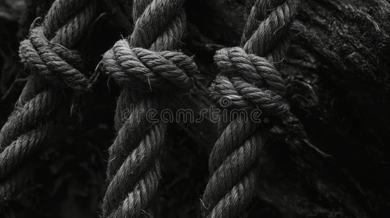 Close Up of Braided Rope in the Dark Stock Illustration - Illustration ...