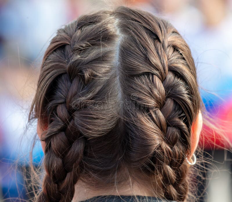 Close-up of Braids on a Girl S Head Stock Photo - Image of stylist ...