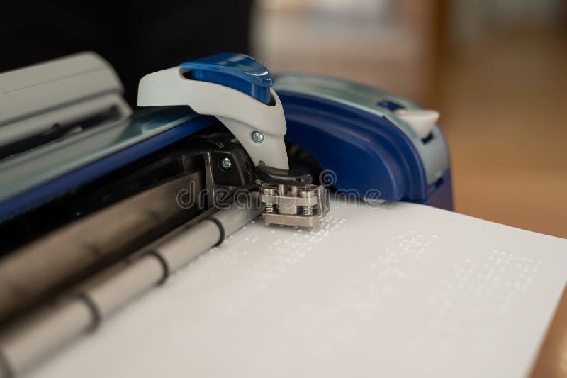 Close-up of a Braille Code Printing Machine. Stock Photo - Image of ...