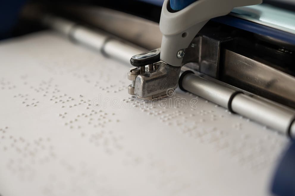 Close-up of a Braille Code Printing Machine. Stock Image - Image of ...