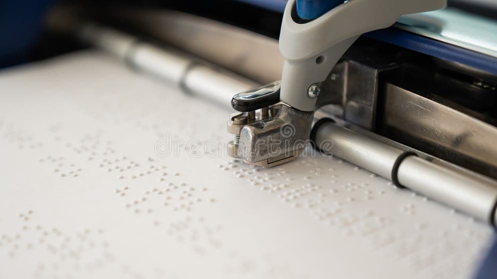Close-up of a Braille Code Printing Machine. Stock Photo - Image of ...