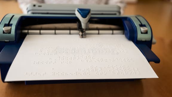 Close-up of a Braille Typewriter on a Desktop. Stock Photo - Image of ...