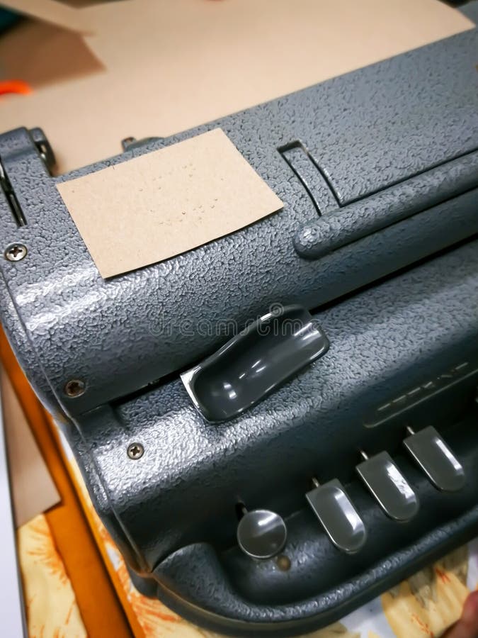 Close Up Braille Typewriter with a Piece of Paper on it Stock Image ...