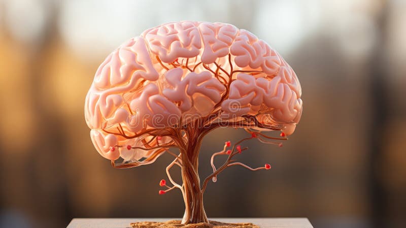A Close Up of a Brain. Generative AI. Stock Illustration - Illustration ...