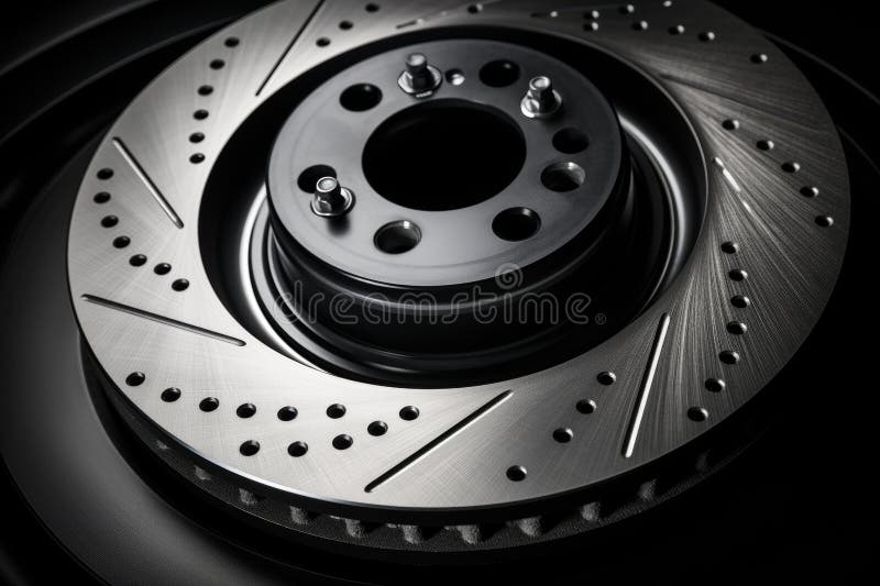 Close Up of a Brake Disc Featuring Metallic Texture and Contrasting ...