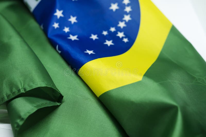 Close Up of a Brazilian Flag Lying on the Floor Stock Image - Image of ...