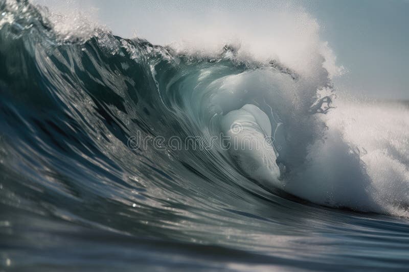 Close-up of Breaking Wave, with Spray and Droplets Flying Stock ...