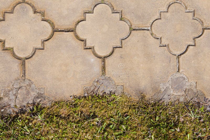 Brick Pathway Edge with Lawn Stock Image - Image of green, architecture ...