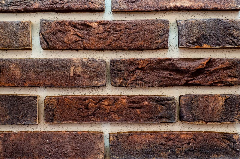 Close-up of Brick Tiling Wall Stock Photo - Image of rough, cement ...
