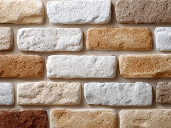 A Close Up of a Brick Wall with Different Colored Bricks Stock Photo ...