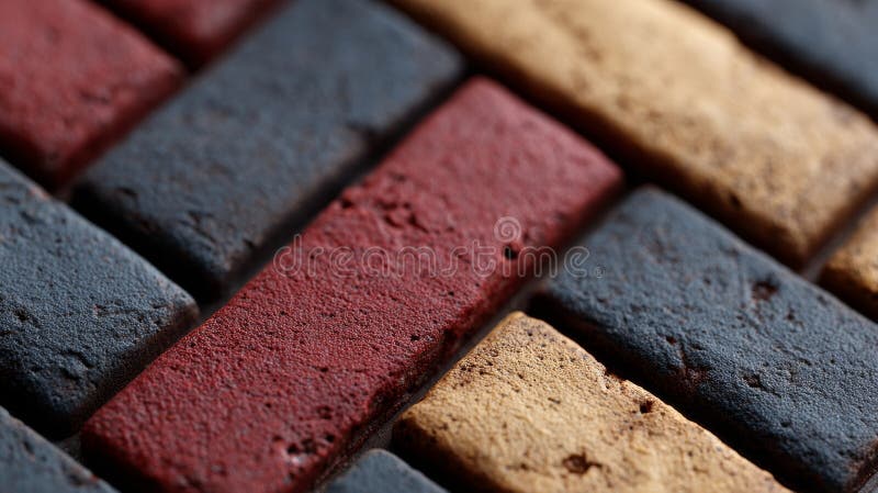 A Close Up of a Brick Wall with Different Colors of Bricks Stock Image ...