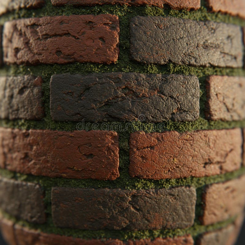 Close-up of a Brick Wall Featuring Alternating Rows of Reddish-brown ...