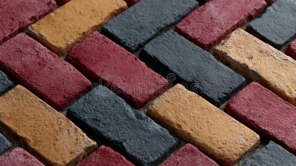 A Close Up of a Brick Wall Made of Different Colored Bricks Stock Image ...